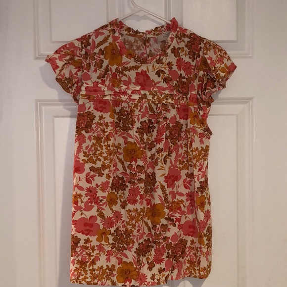LOFT | Tops | Loft Outlet Petite Mp Cap Sleeved Blouse | Poshmark
